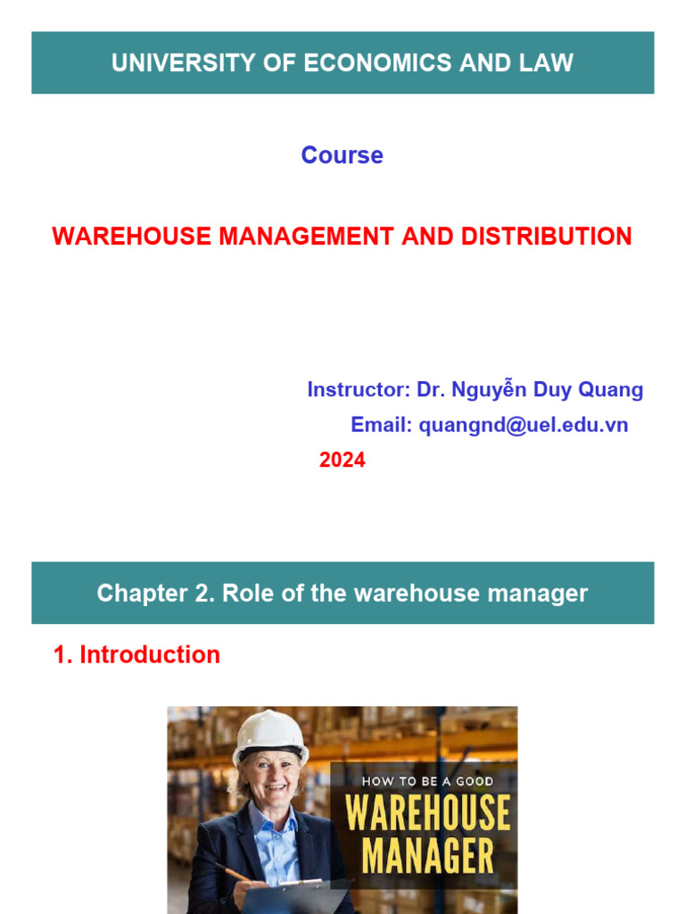 Chapter 2 Role of The Warehouse Manager | PDF | Warehouse | Lean ...