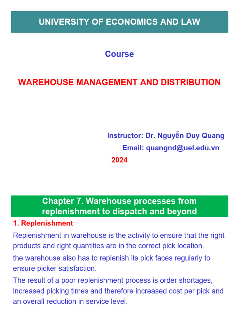 Chapter 7. Warehouse processes from replenishment to despatch and ...