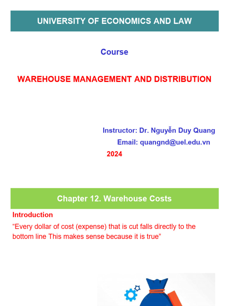 Chapter 12. Warehouse Costs | PDF | Warehouse | Logistics