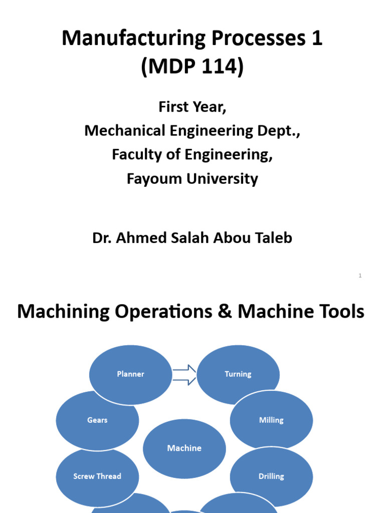 04) Manufacturing Processes 1 | PDF | Machining | Mechanical Engineering