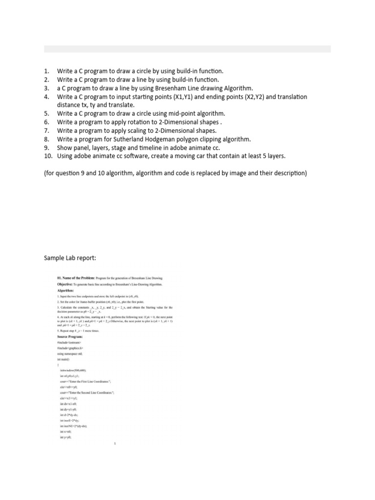 Graphics Lab Pdf