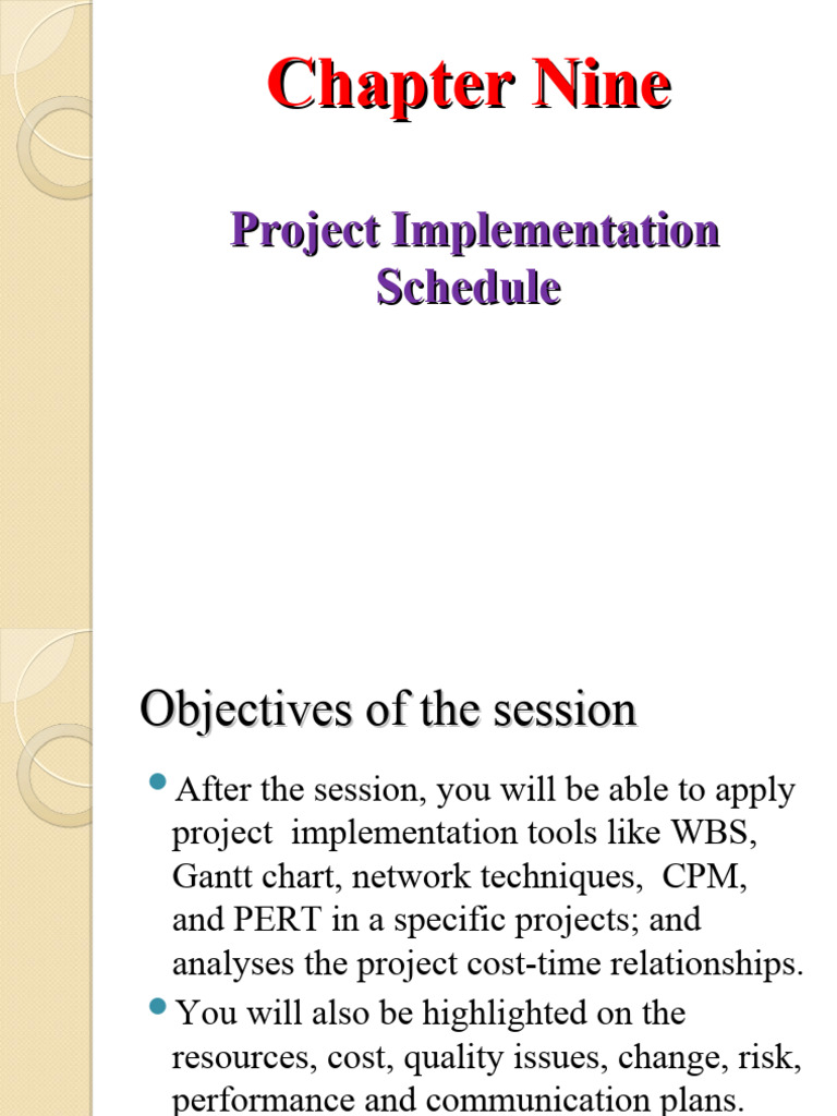 Project Implementation Schedule Overview | PDF | Risk