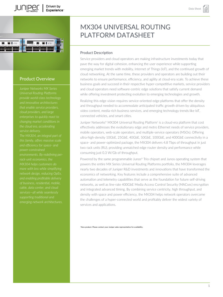 mx304 Universal Routing Platform Datasheet | Download Free PDF ...