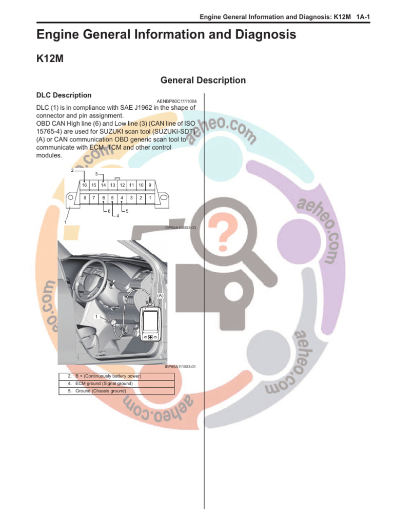 Engine General Information and Diagnosis (K12M) - 01-01 | PDF | Mechanical Engineering | Engine ...