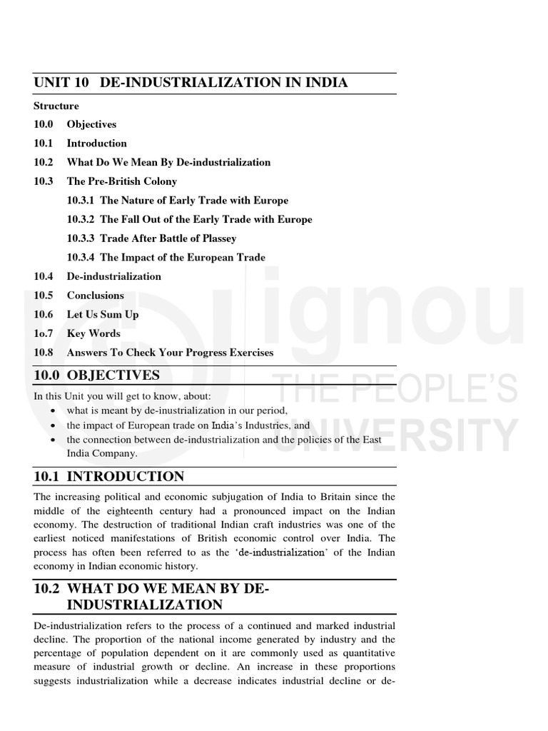 Deindustrialization | PDF | Trade | Cotton