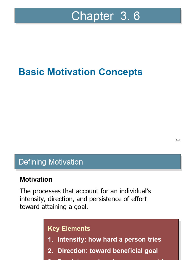 CHAP 3.6 Motivation | PDF | Motivational | Motivation