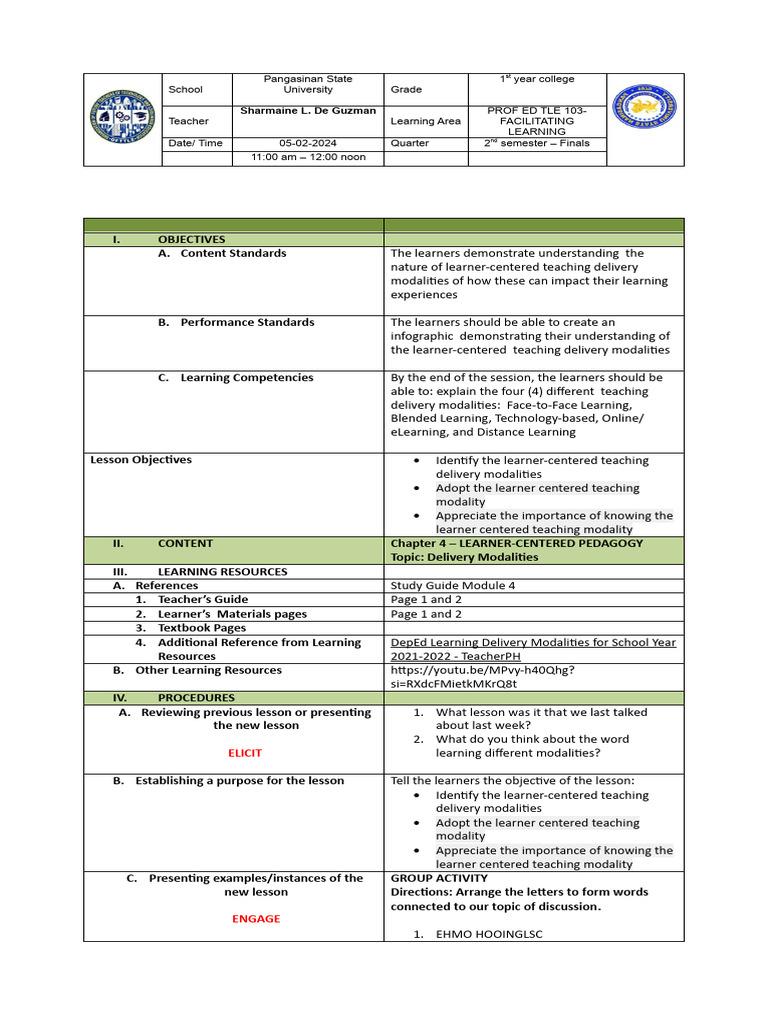 7 Es Lesson Plan | PDF | Distance Education | Learning