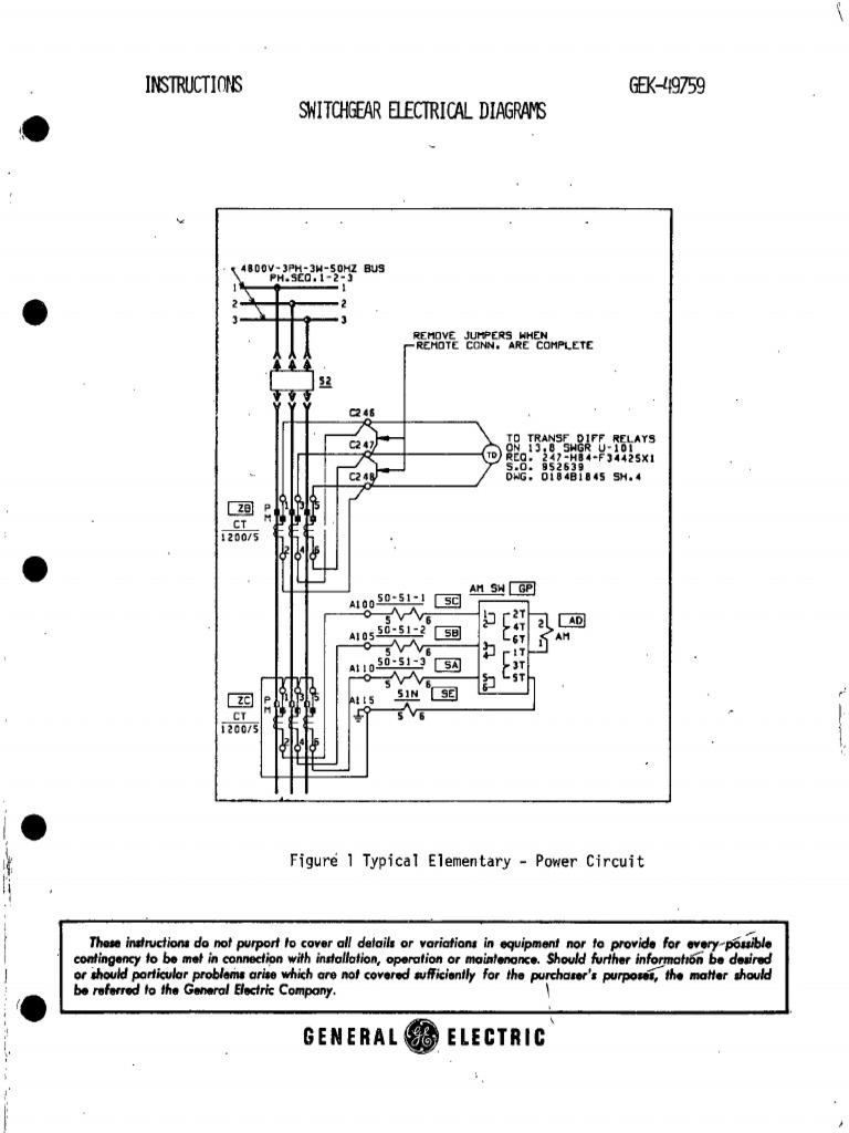 GEK-49759 Instructions Switchgear Electrical Diagrams | PDF