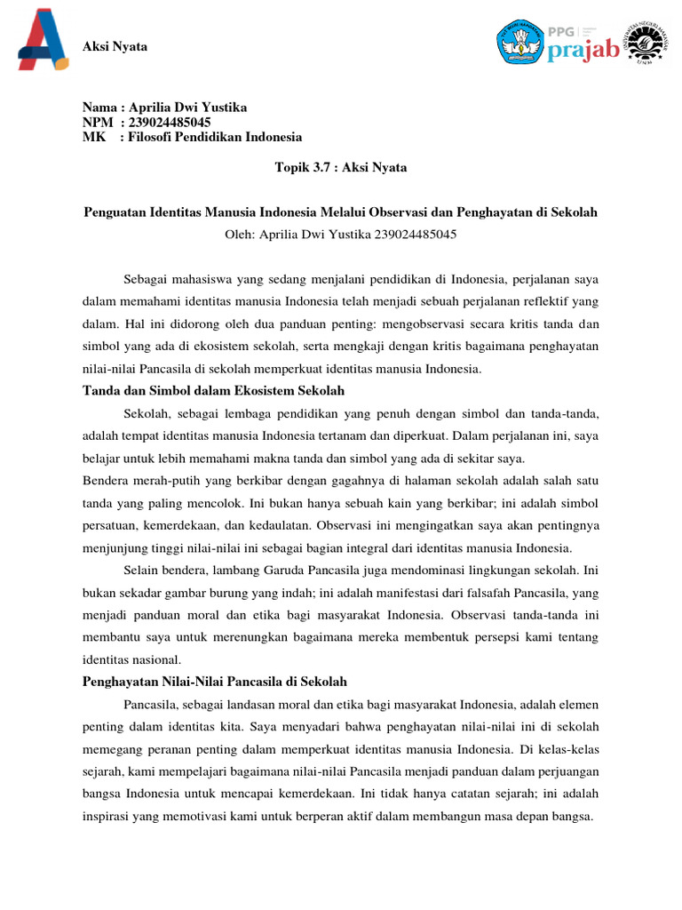 Aprilia Dwi Yustika - 7aksi Nyata FPI Topik 3 | PDF