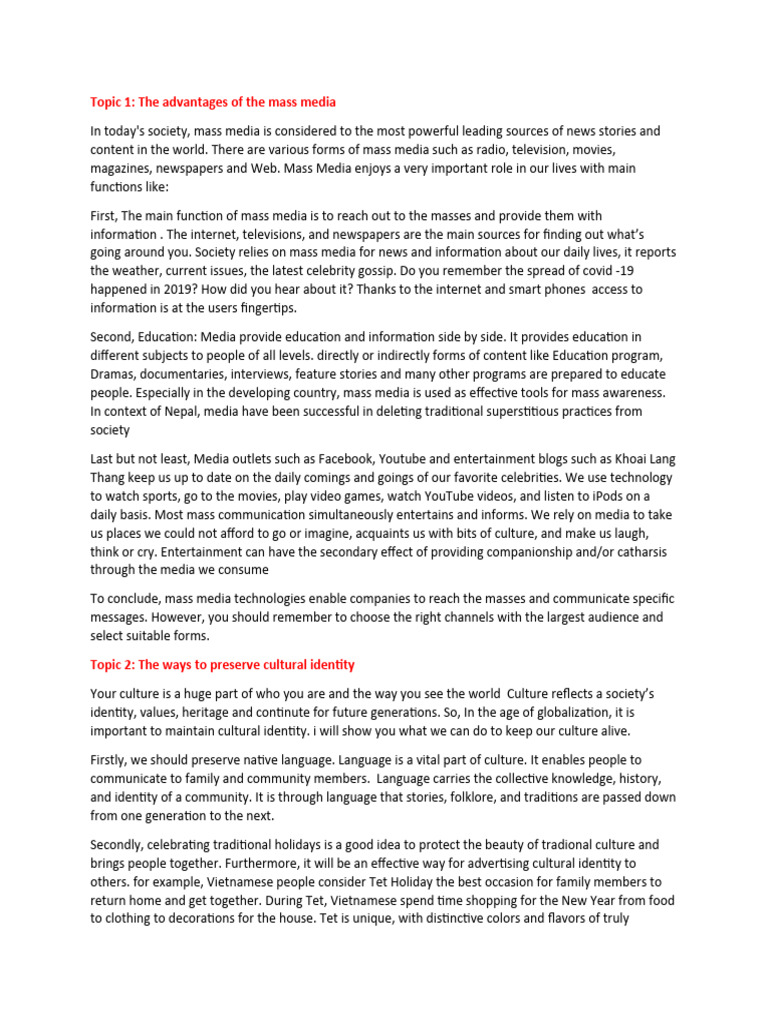 The Mass Media | PDF | Mass Media | Internet