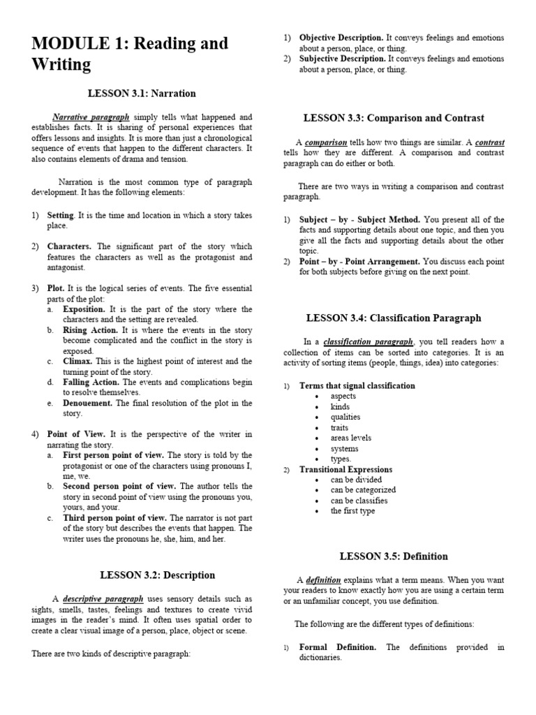 Module 1 | PDF | Narration | Plot (Narrative)