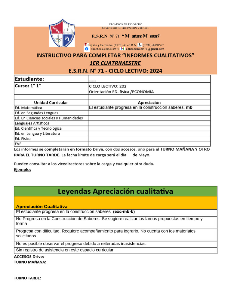 INSTRUCTIVO - Informe Cualitativo 2024 | PDF INSTRUCTIVO - Informe Cualitativo 2024 | PDF