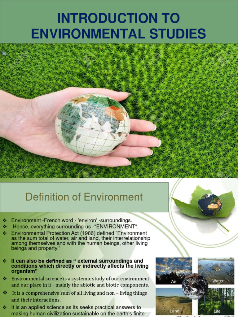 introduction to environmental studies | PDF | Natural Environment ...