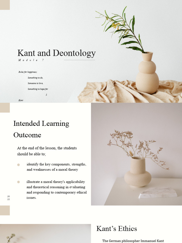 Module 7 Kant and Deontology | PDF | Immanuel Kant