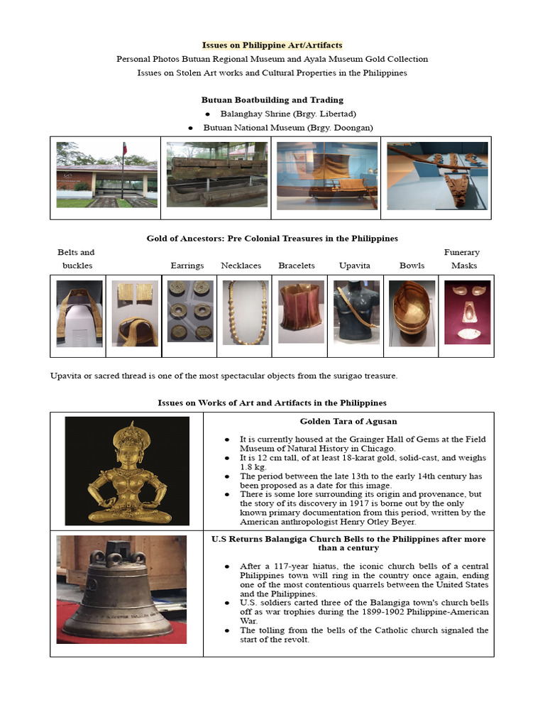 Issues On Philippine Art - Artifacts | PDF