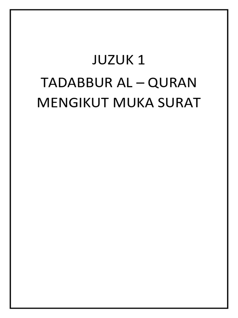 Tadabbur Juz 1 | PDF