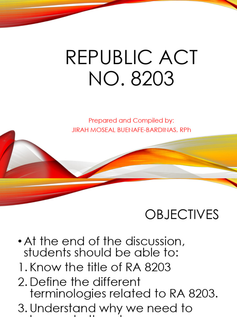 Week 7 Republic Act No. 8203 | PDF | Pharmacy | Justice
