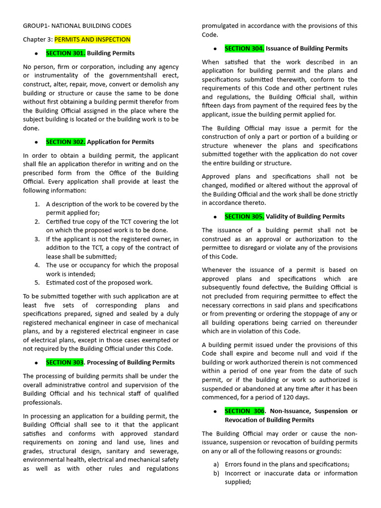Building Permits and Inspection Guidelines | PDF | Sanitation | Plumbing