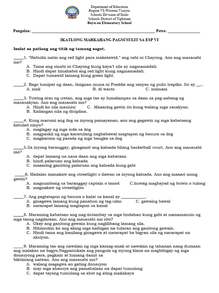 PT - Esp 6 - Q3 | PDF