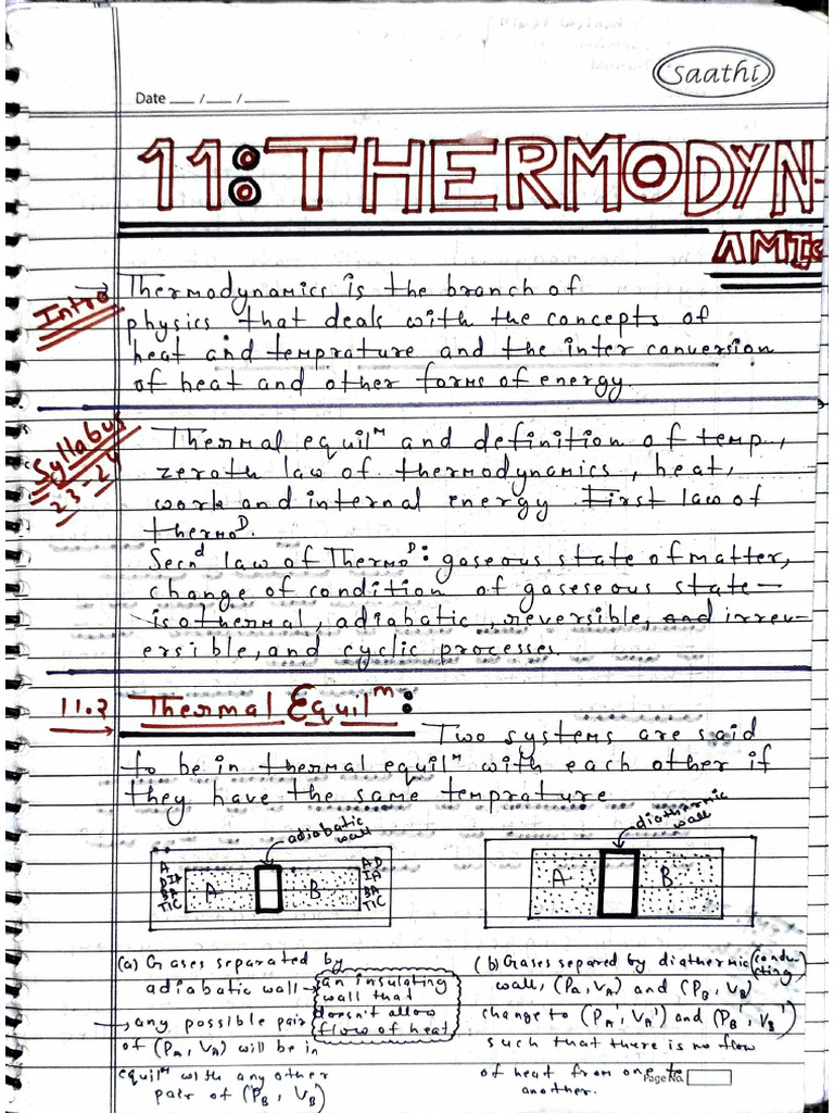 Class 11 Thermodynamics (Physics) . | PDF