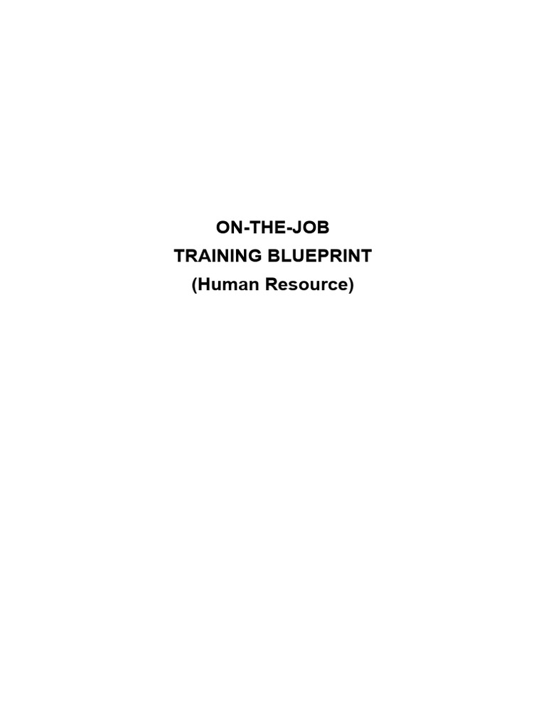 OJT Plan For HR (12 Weeks) | Download Free PDF | Recruitment | Human ...