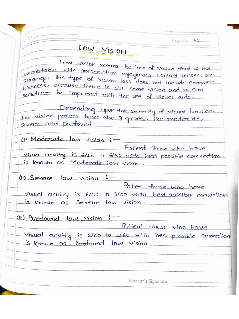 Low Vision Cases | PDF
