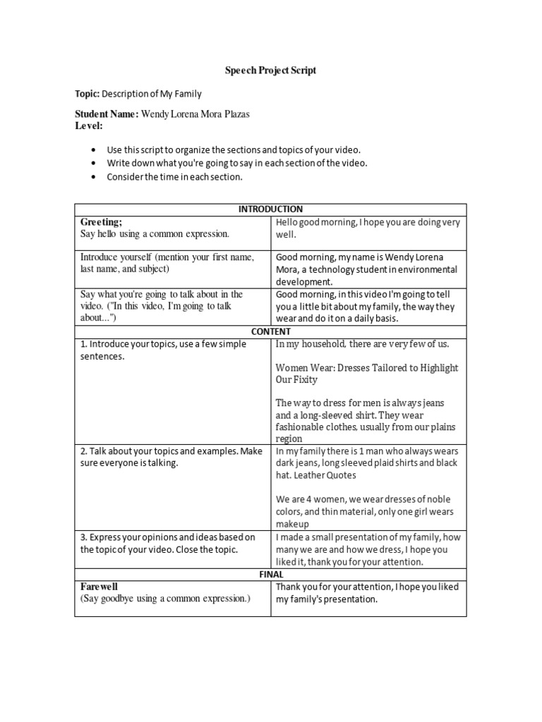 Speech Project Script | PDF | Clothing | Fashion