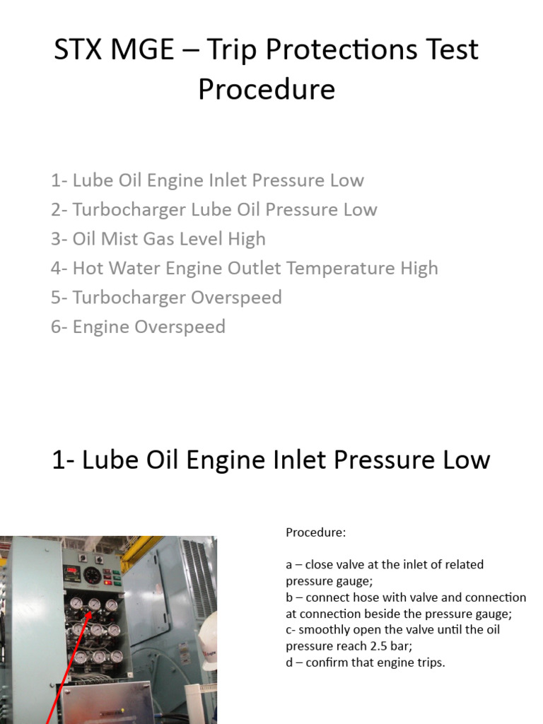 V32.40 Trip Test Procedure | PDF | Valve | Turbocharger