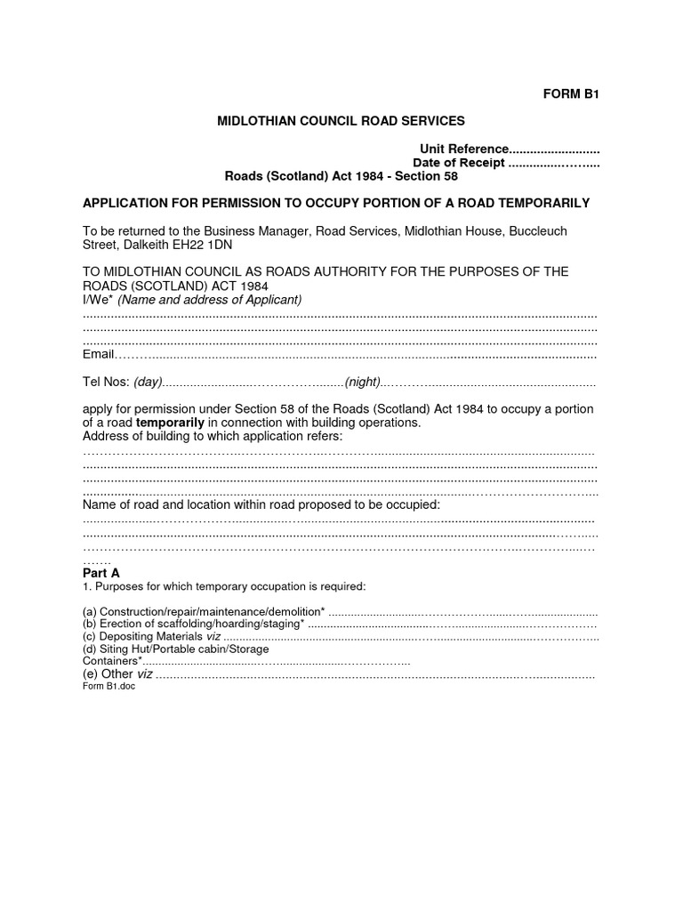 Form B1 2018 | PDF | Traffic | Crane (Machine)