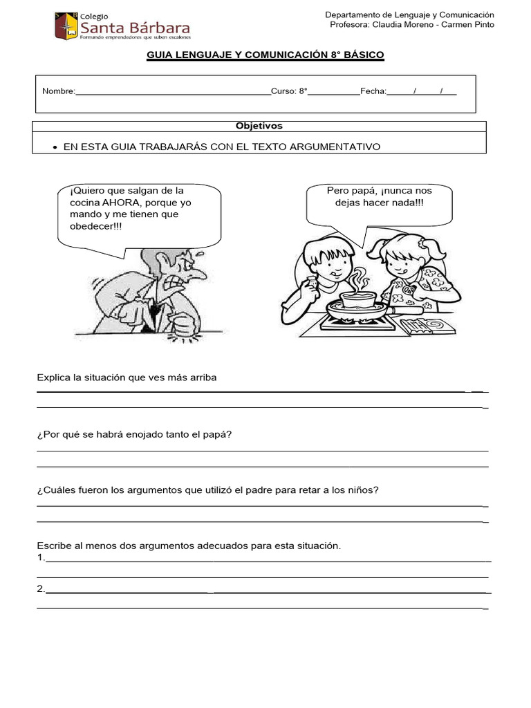 Guía N° 4 Lenguaje 8vo Básico | PDF