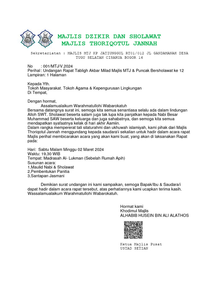 Undangan Rapat | PDF | Agama & Spiritualitas