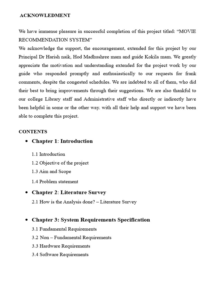 Movie Recommendation Project Report | PDF | Computing | Information Technology