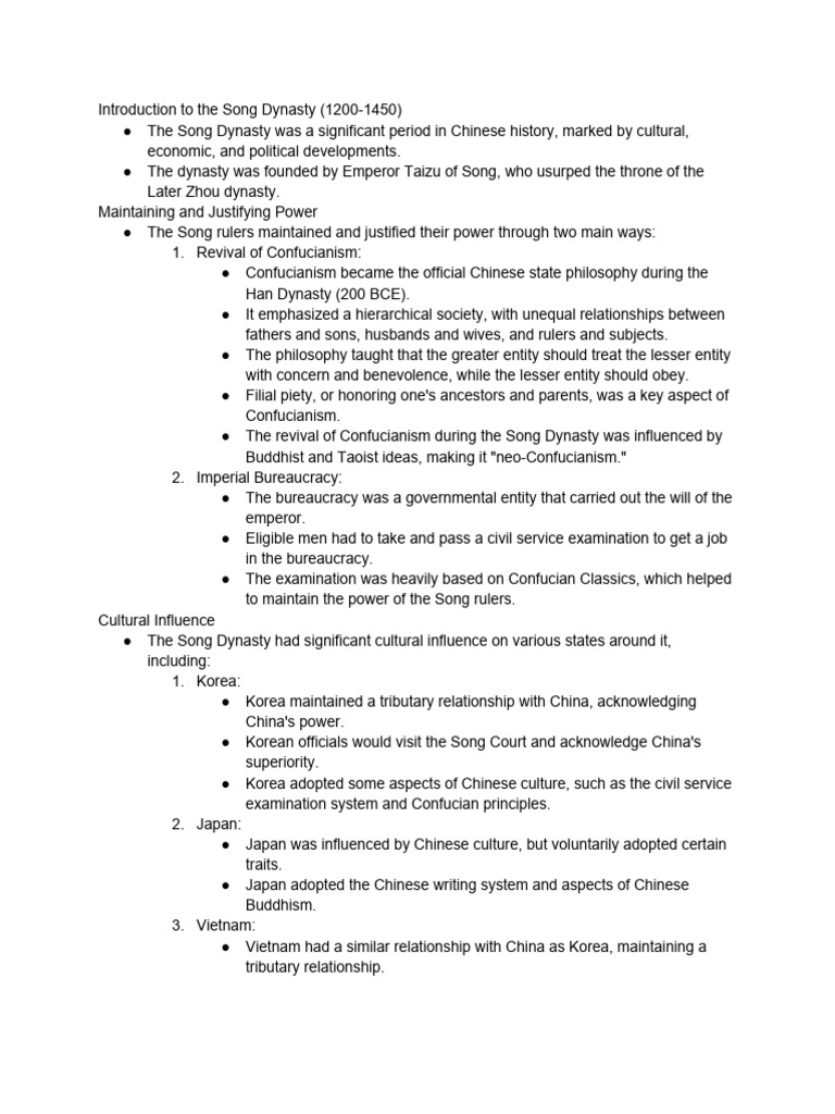 Song Dynasty: Culture & Economy | PDF | Confucianism | Chinese Philosophy