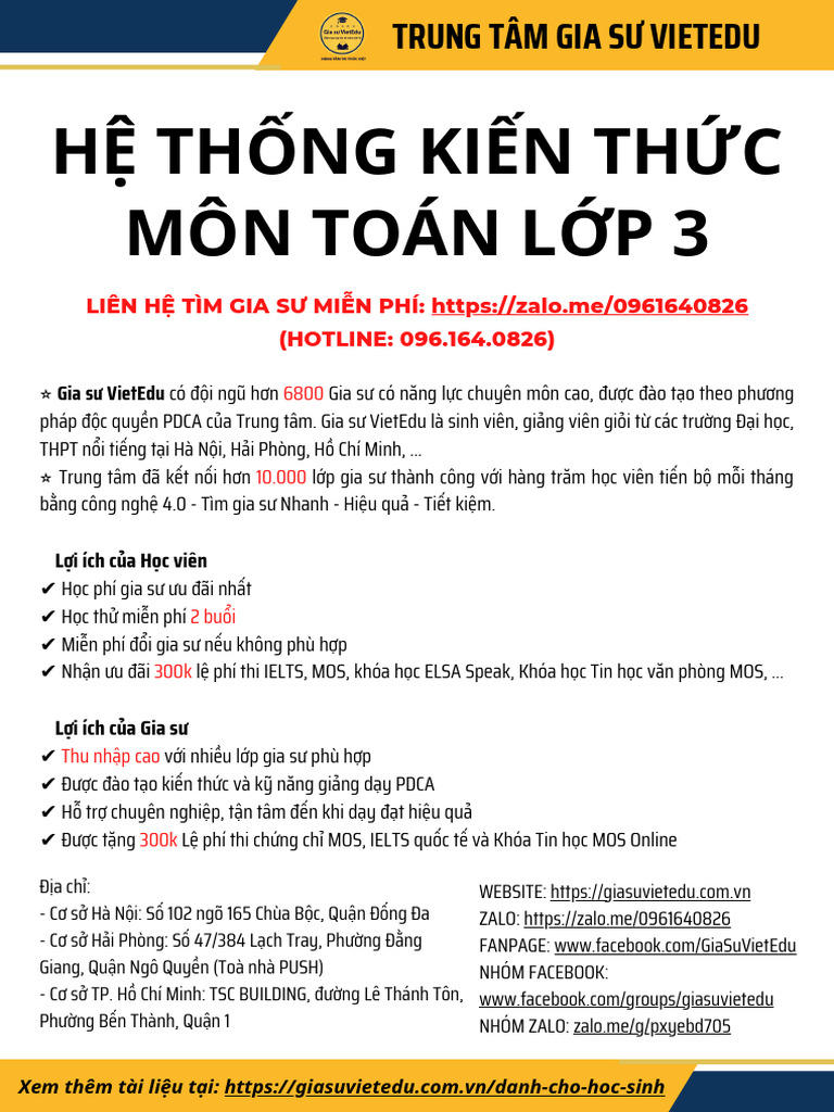 Toan 3 He Thong Kien Thuc | PDF