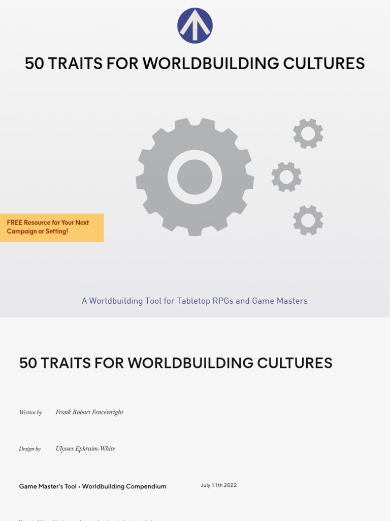 50 Traits for Worldbuilding Cultures | PDF | Rituals