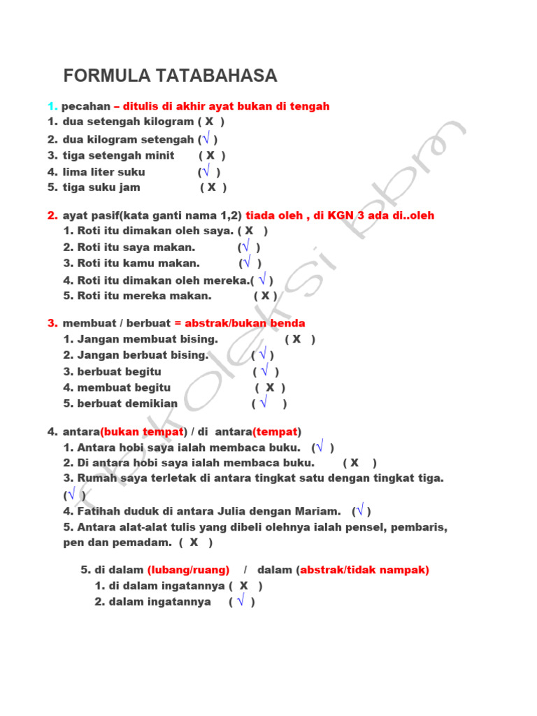 FORMULA TATABAHASA - Koleksibbm | PDF