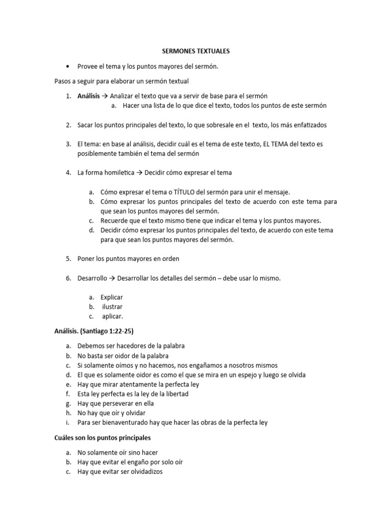 Sermones Textuales: Guía Práctica | PDF | Creencia y doctrina cristiana ...