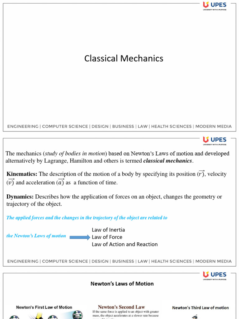 Lecture 1,2 - CM | PDF | Classical Mechanics | Force