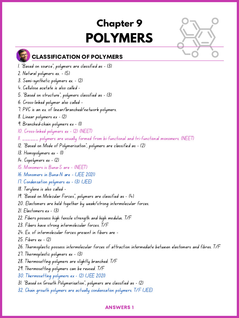 Polymers CHEMHACK | PDF | Polymers | Polymerization