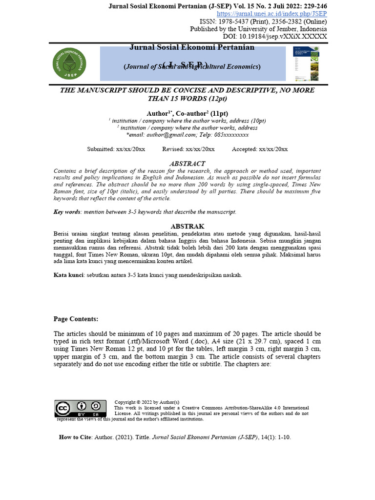 TEMPLATE JSEP - ENGLISH | PDF