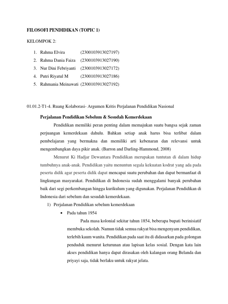 Diskusi Filosofis Pendidikan Nasional | PDF