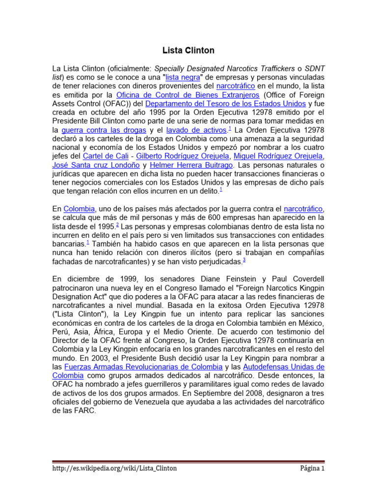 Lista Clinton | PDF