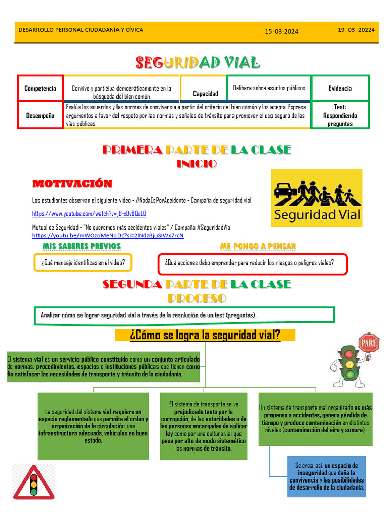 Seguridad Vial y Convivencia Ciudadana | PDF | Seguridad vial | Valores