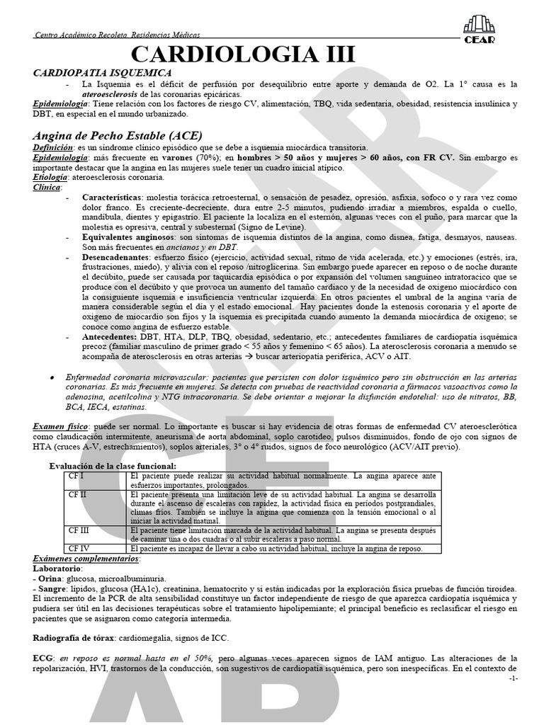 Cardio 3 CI | PDF | Hipertensión | Infarto de miocardio