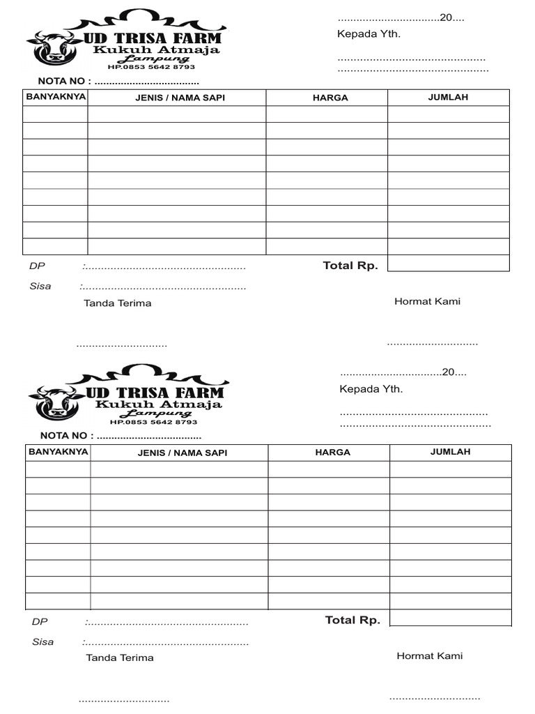 NOTA JUAL BELI SAPI FX | PDF