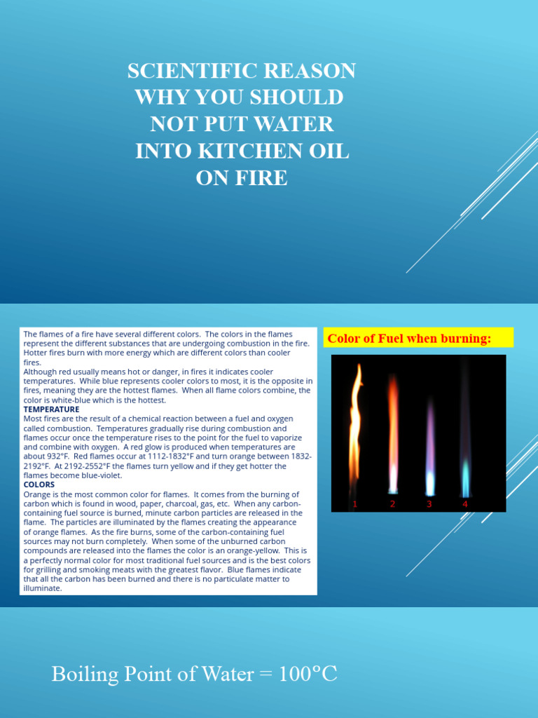 Scientific Reason Why You Should Not Put Water Into Kitchen Oil On Fire ...