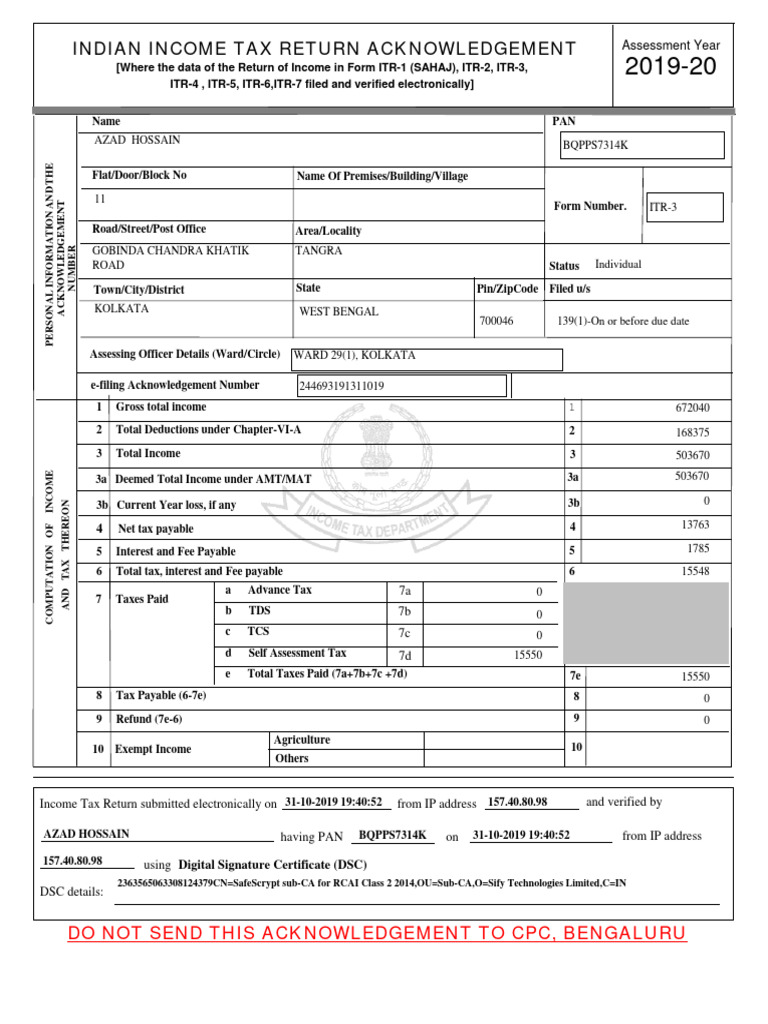 Itr V 18-19 | PDF | Personal Finance | Public Finance