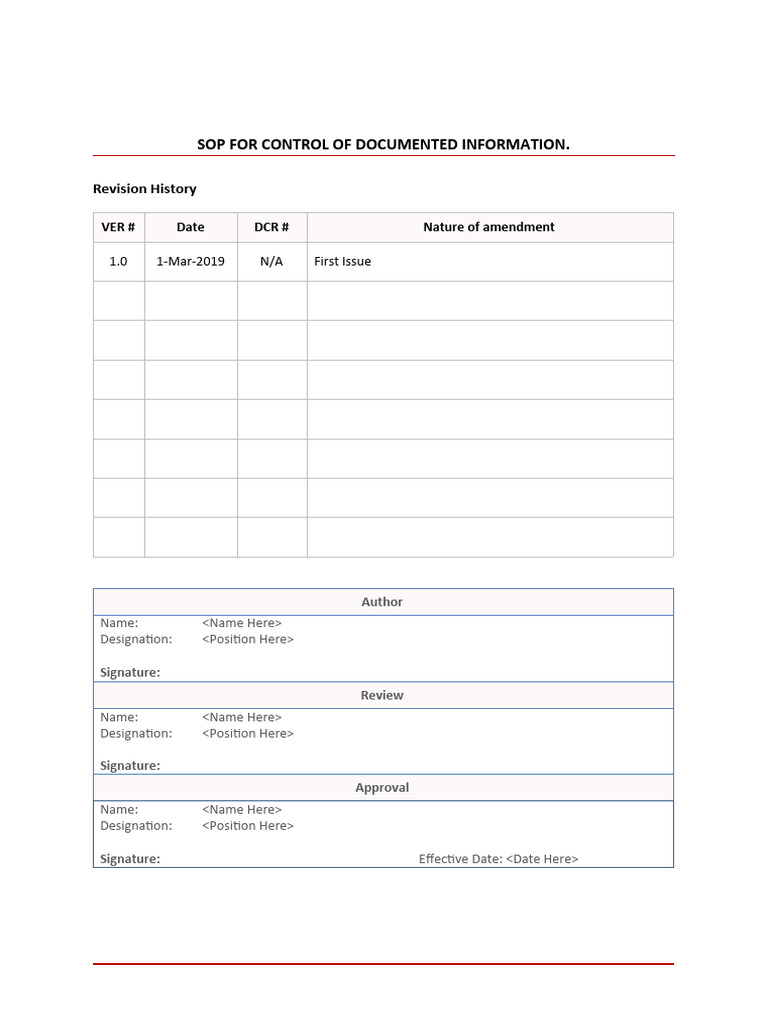 SOP-Control of Documented Information | PDF | Information | Backup
