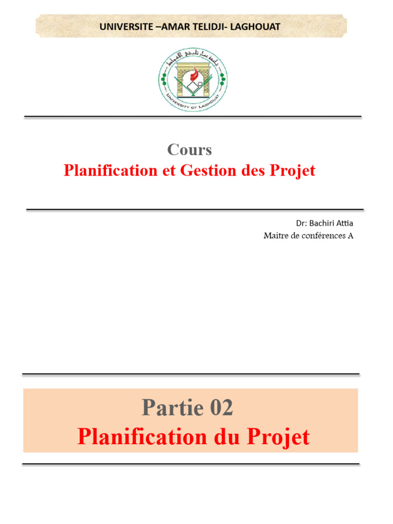 Cours Planification Et GP - Partie 2 | PDF | Planification