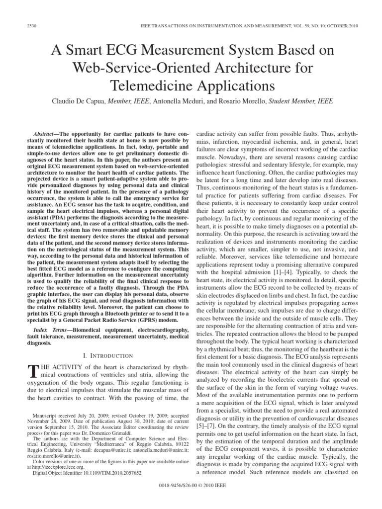Smart ECG Measurement System | Download Free PDF | Electrocardiography ...